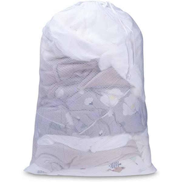 Drawstring Laundry Net White