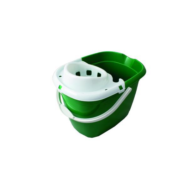Plastic Mop Bucket with Wringer - Green