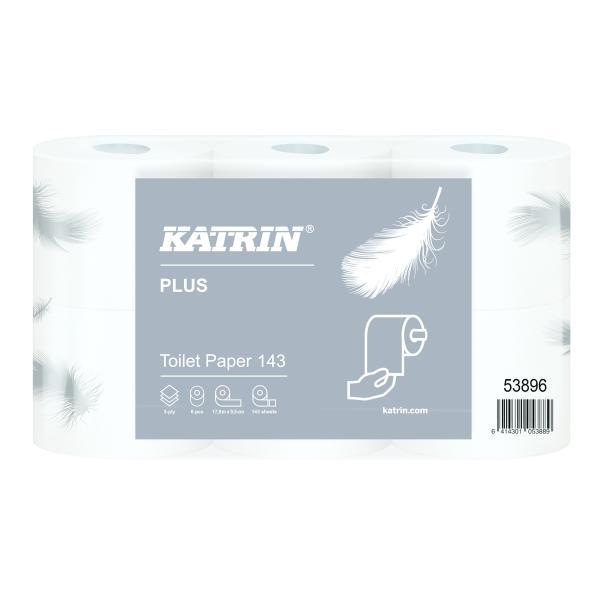 Katrin Plus Toilet Roll 3ply 143 Embossed Sheet