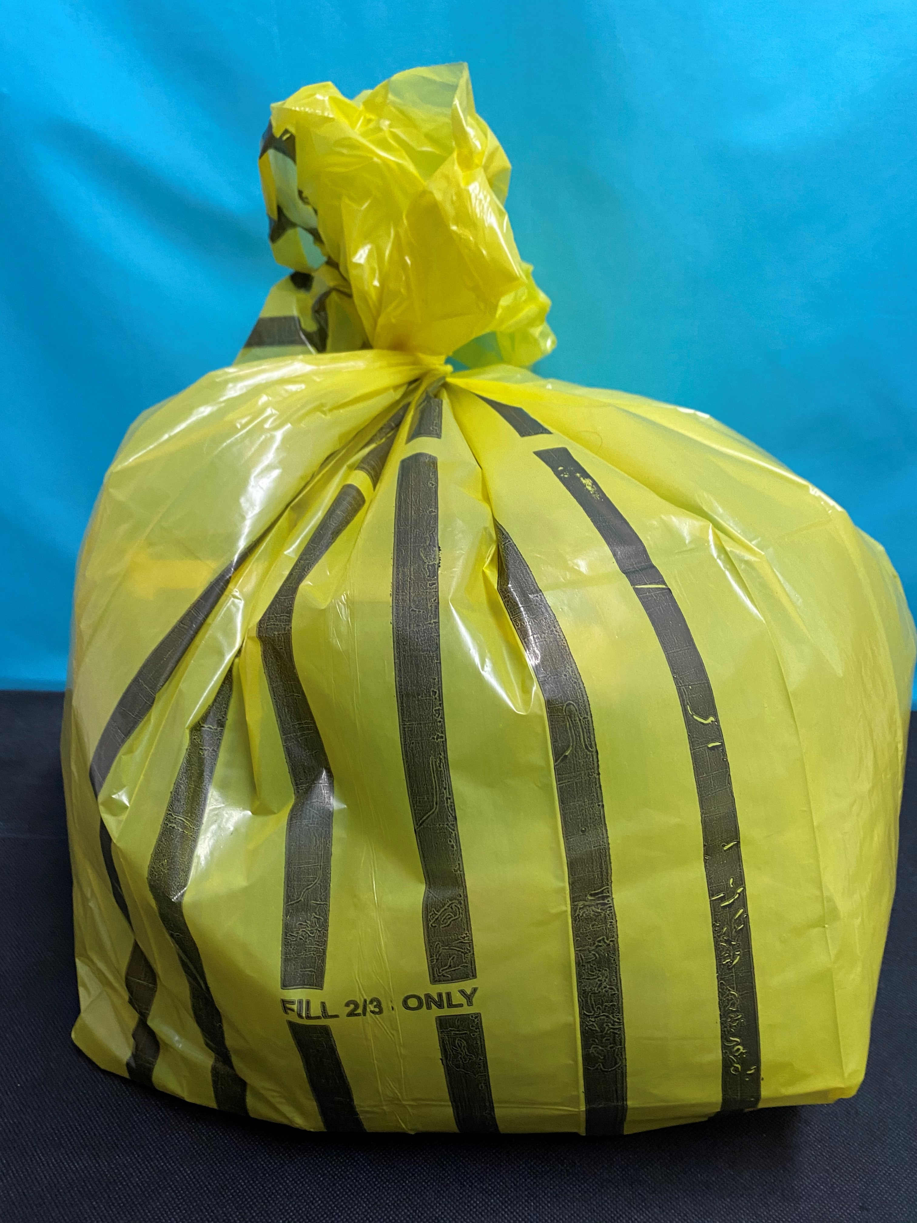 Medium Duty Yellow Tiger Stripe Sack 14 x 28 x 39'' (Rolls)
