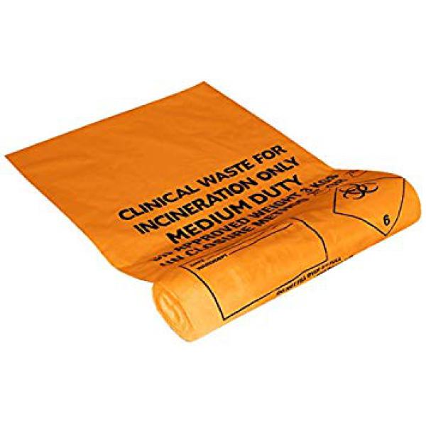 Medium Duty Orange Clinical Sack 14 x 28 x 39'' - 1x375