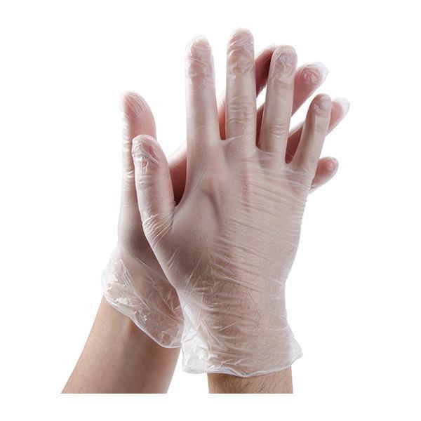 Large CLEAR Vinyl Non-Powdered Gloves CASE