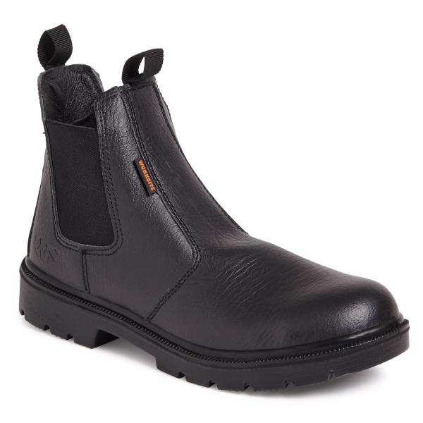 Black Leather Dealer Boot With Steel Toe Cap and Steel Midsole ...