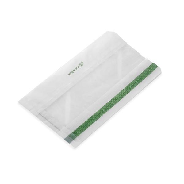 6 x 2.5 x 10'' White Glassine NatureFlex Window Hot Bag